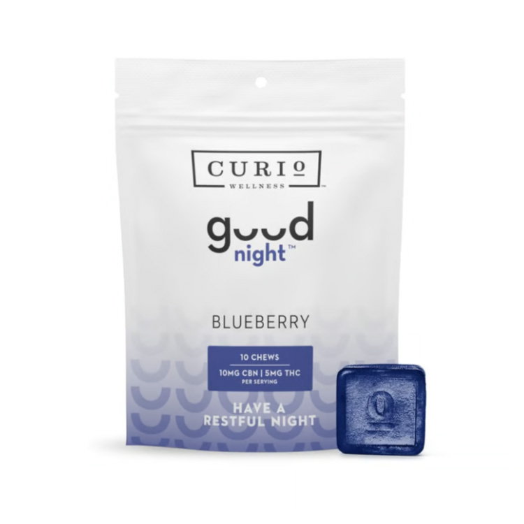 Buy Good Night Blueberry 2:1 (THC:CBN) Chews | 50mg / 10pk | Curio ...