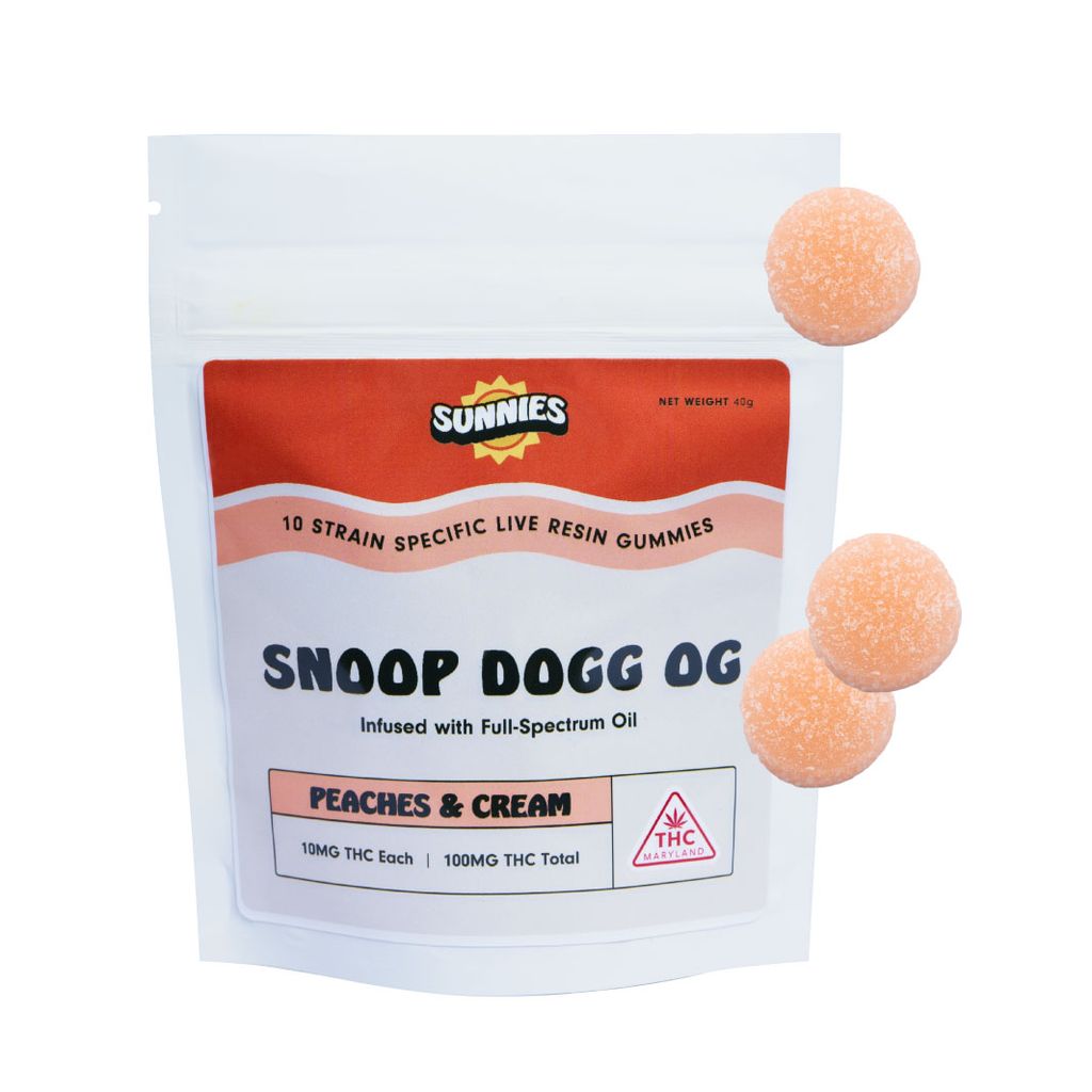 Buy Peaches & Cream (Snoop Dogg OG) Live Resin Gummies | 100mg / 10pk ...