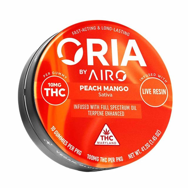 Buy Peach Mango Gummies | 100mg / 10pk | Oria | Cannabis Salisbury