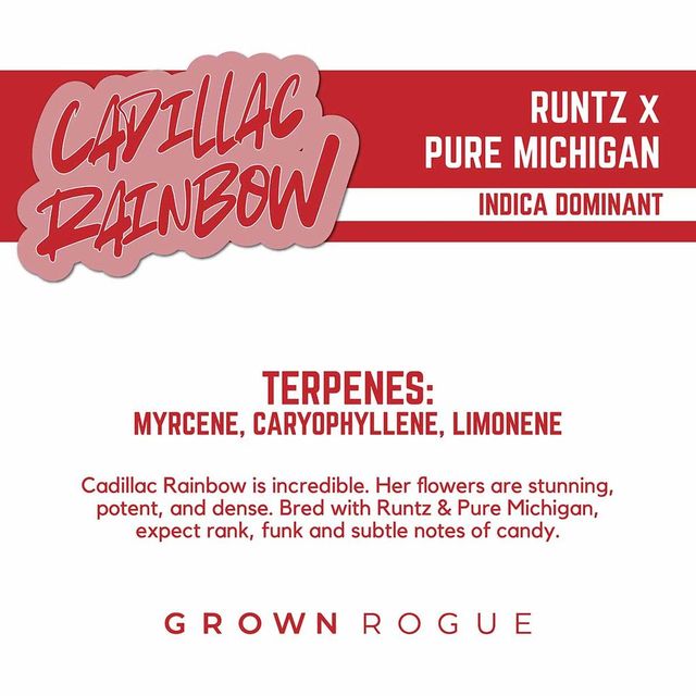 Buy Cadillac Rainbow Reserve 3.5g Buds | 3.5g | Grown Rogue | Cannabis ...