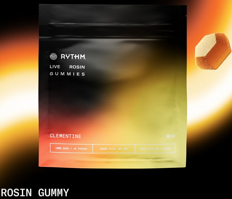 Buy Clementine Solventless Live Rosin Gummies | 100mg / 10pk | Rythm ...